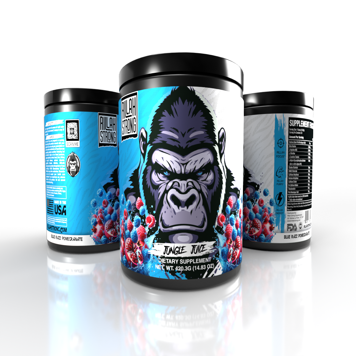 Jungle Juice Pre Workout - Blue Razz Pomegranite – Rillah Strong
